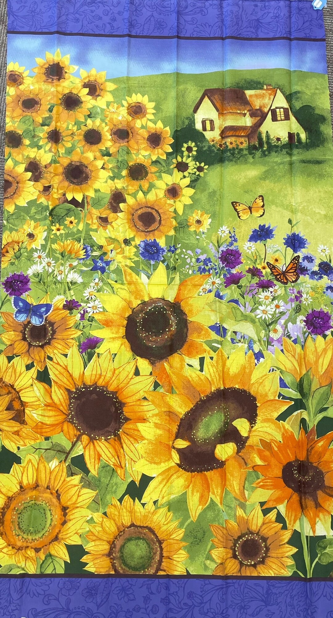Sunny Fields by Sue Zipkin for Clothworks Fabric Panel 24" X WOF - Etsy