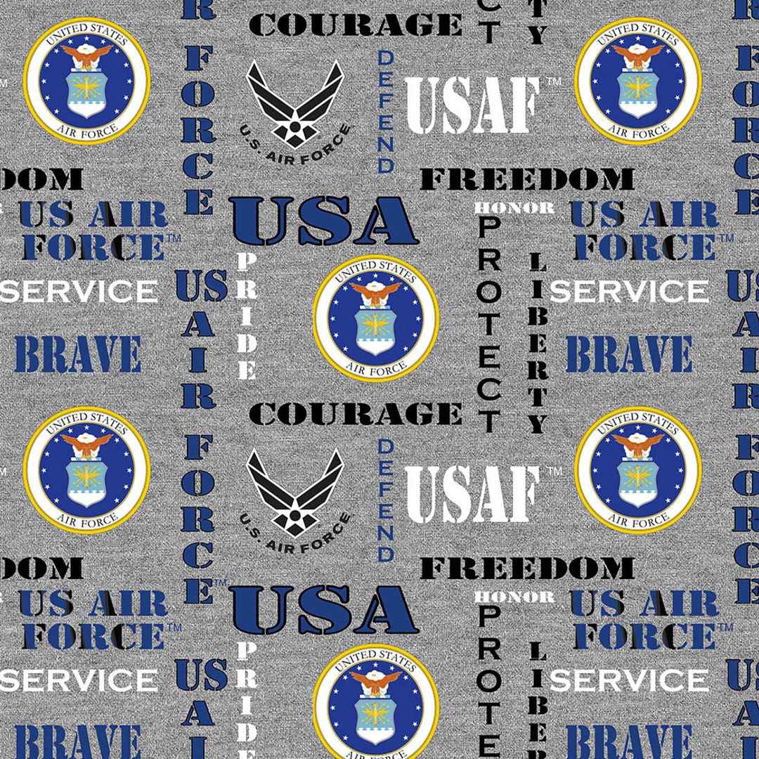 Military Prints by Sykel Enterprises Air Force Fabric 20" X WOF - Etsy