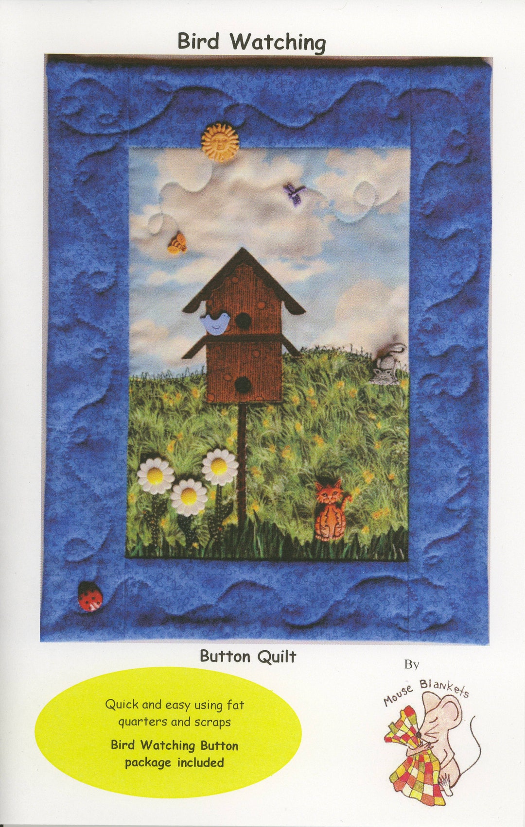 Bird Watching Button Quilt Pattern by Mouse Blankets - Etsy