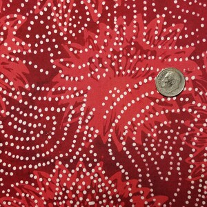 Dark Red Floral Batik With White Dotted Hearts and Light Red Flowers ...