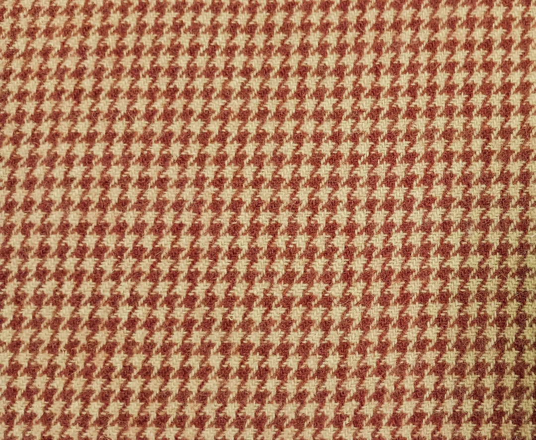 Red-brown and Beige Houndstooth Wool Fabric Independence Trail Wool by ...