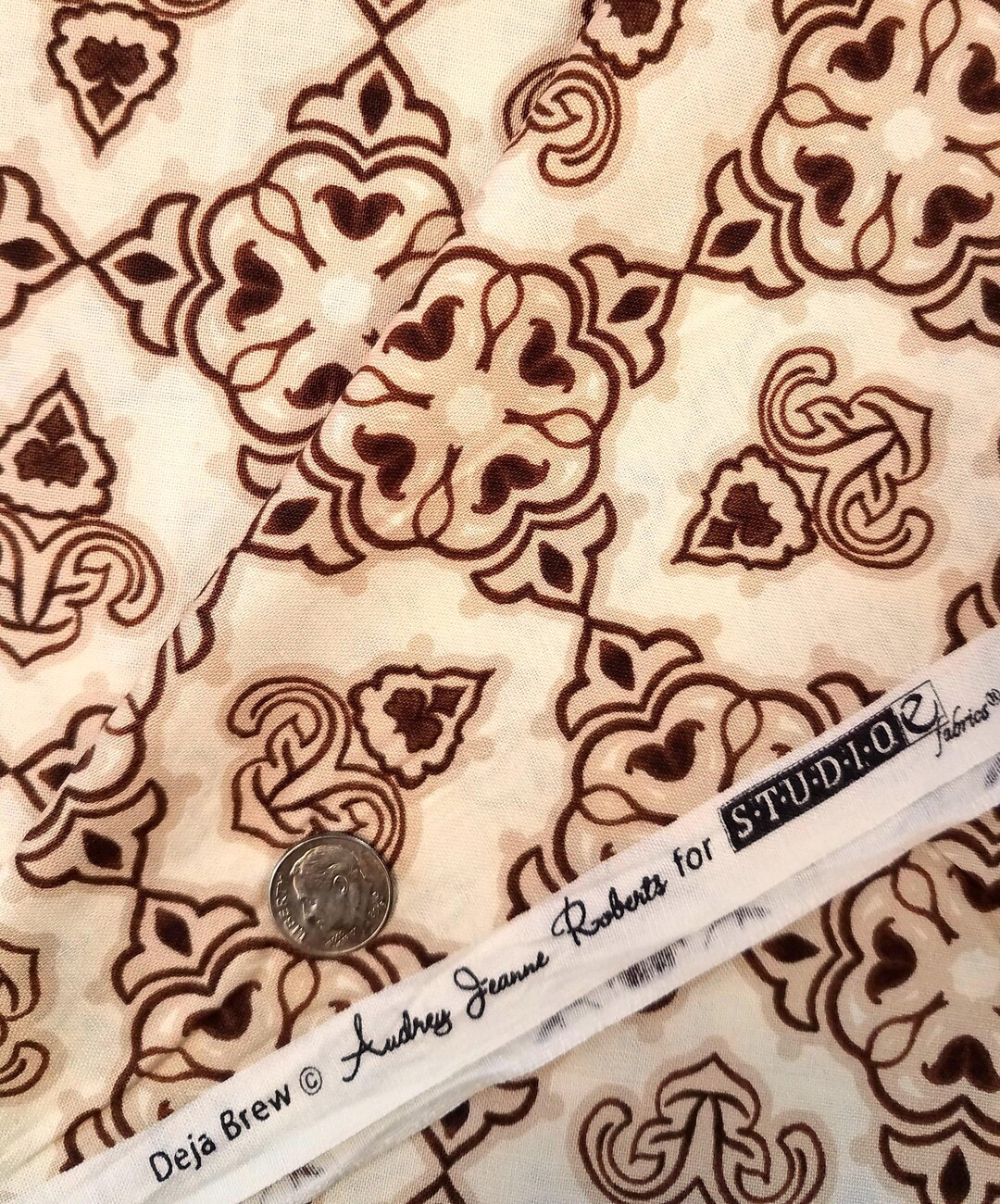 Deja Brew by Audrey Jeanne Roberts for Studio E Fabrics Cream Fabric ...