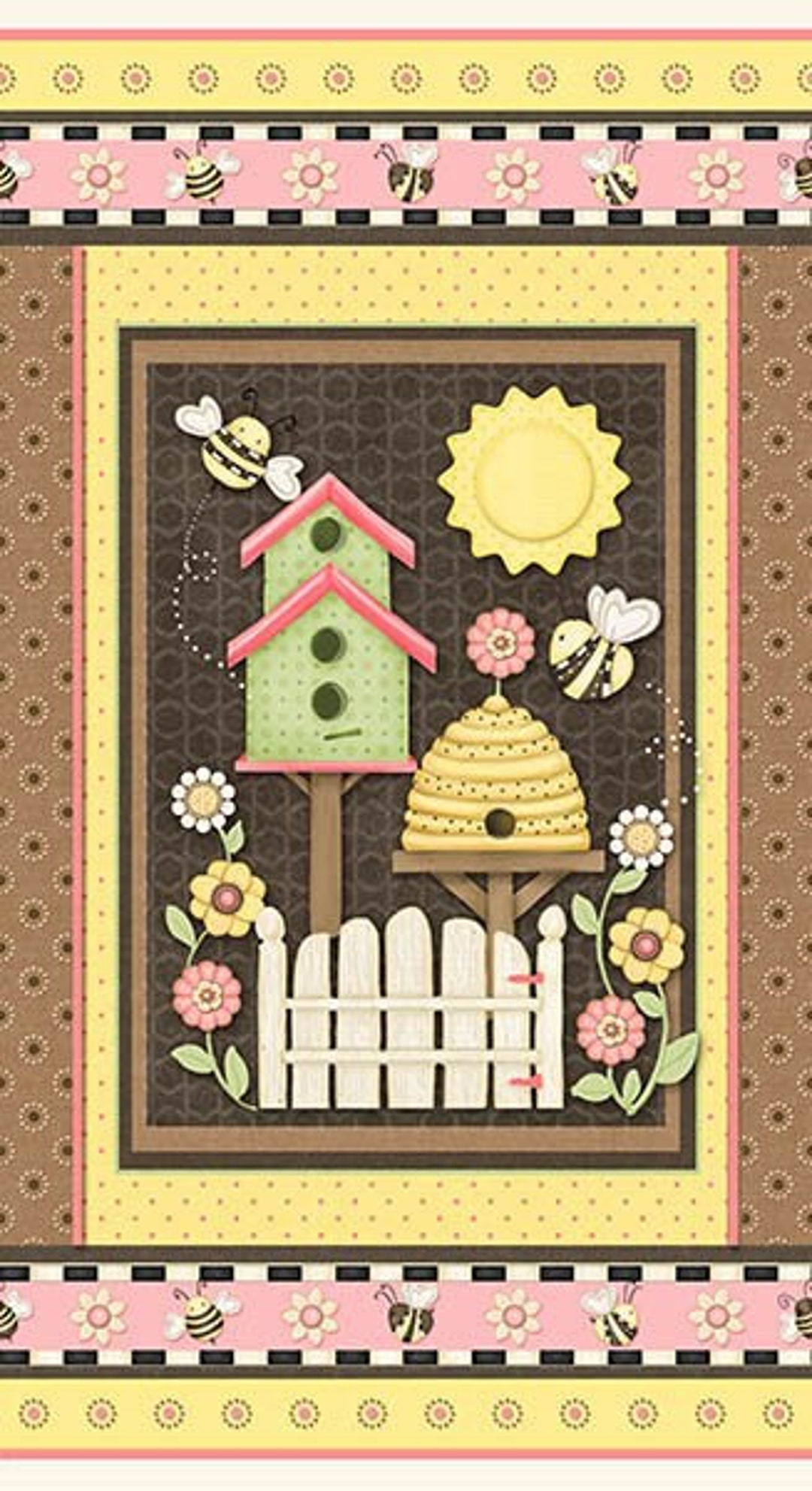 Let It Bee by Shelly Comiskey for Henry Glass & Co Fabric Panel 14B 055 ...