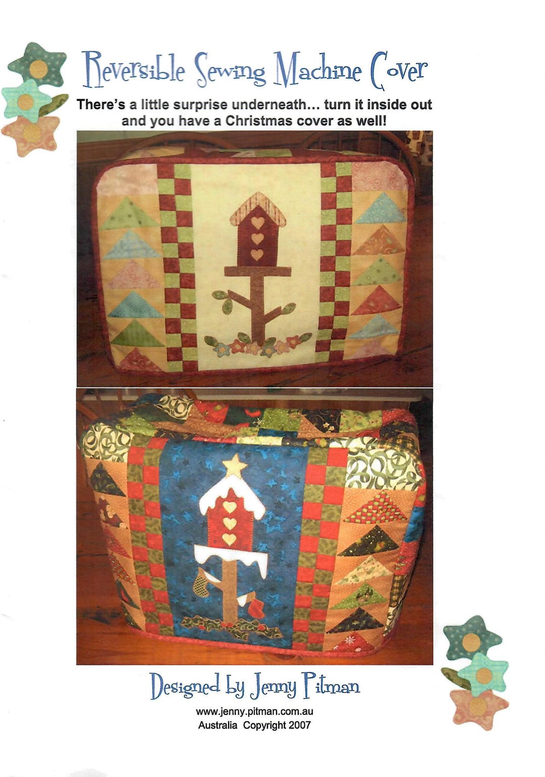 Reversible Sewing Machine Cover by Jenny Pitman Quilted Sewing Machine ...