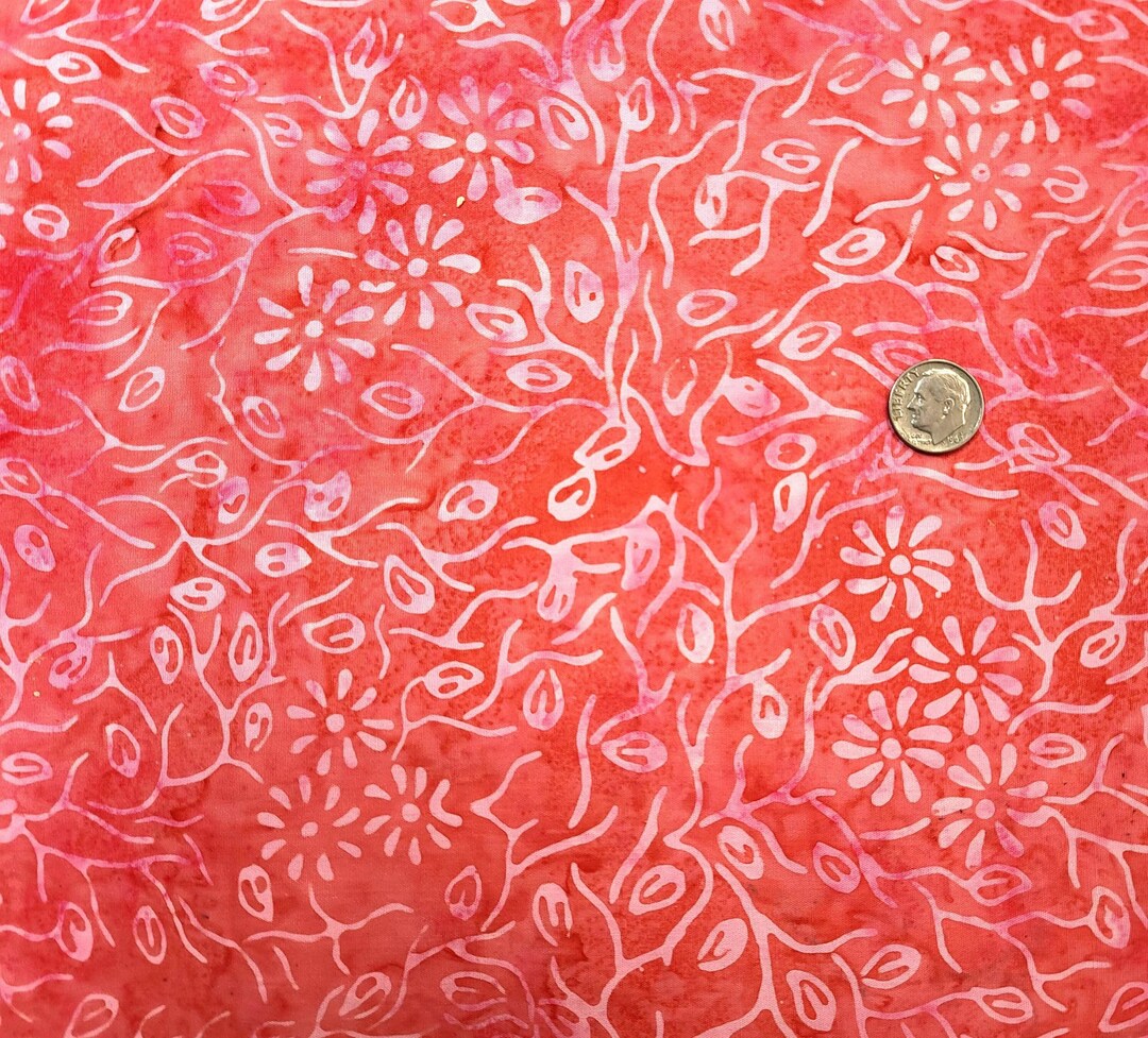 Pink Batik With Light Pink Flowers Batik 35" X WOF Piece Available - Etsy