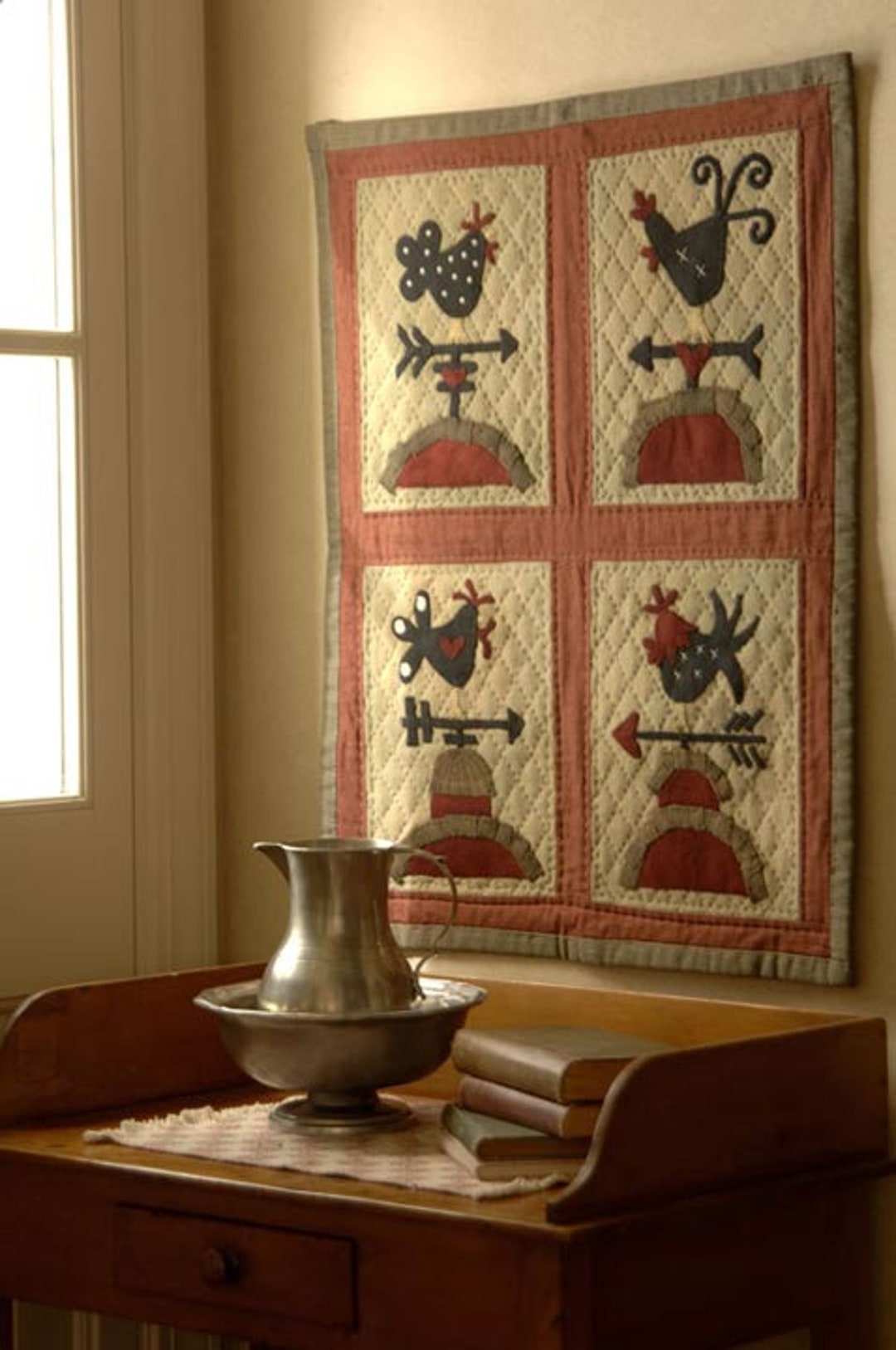 Weather Vane Roosters Wool Applique Kit - Etsy