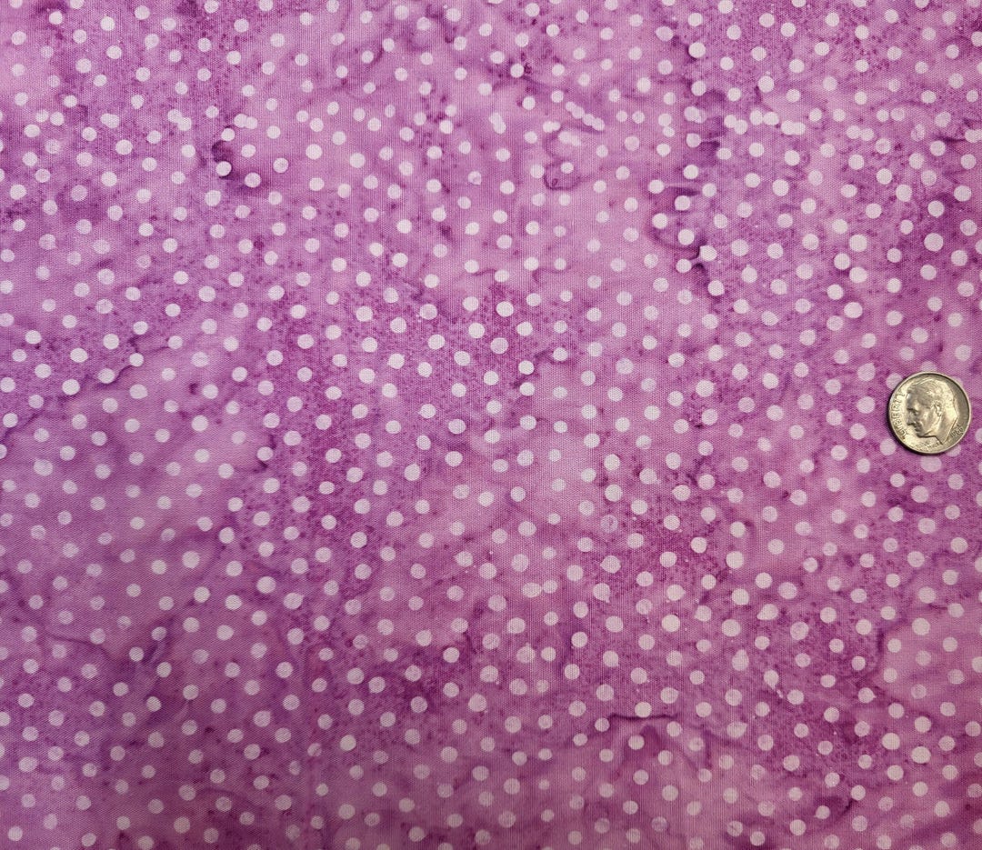 Lilac Batik With White Polka Dots Batik by the Half Yard - Etsy