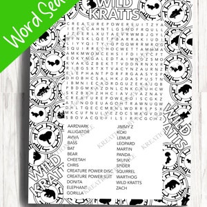 Wild Kratts Word Search - Wild Kratts Printable - Kids Coloring Page ...