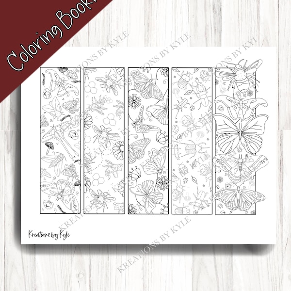 Coloring Bookmark - Etsy