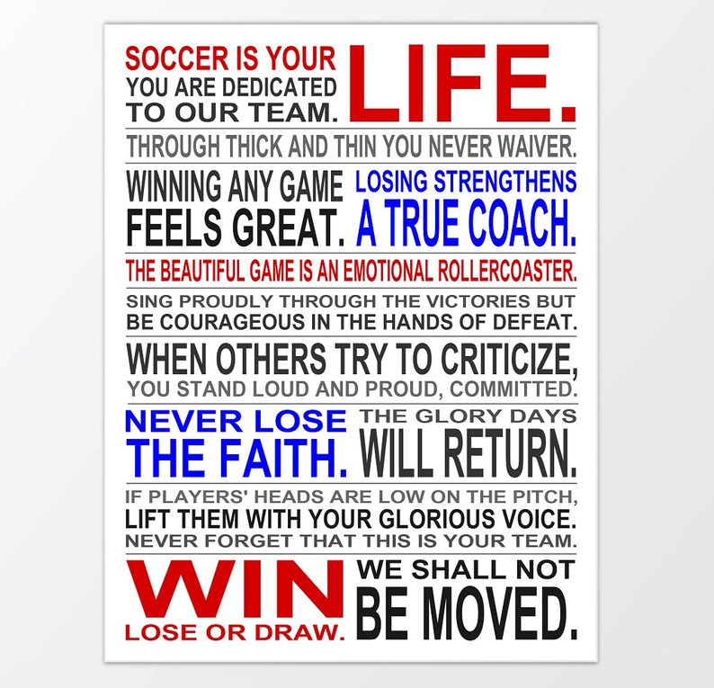 Soccer Coach Gift - Custom Manifesto Poster Print - Etsy