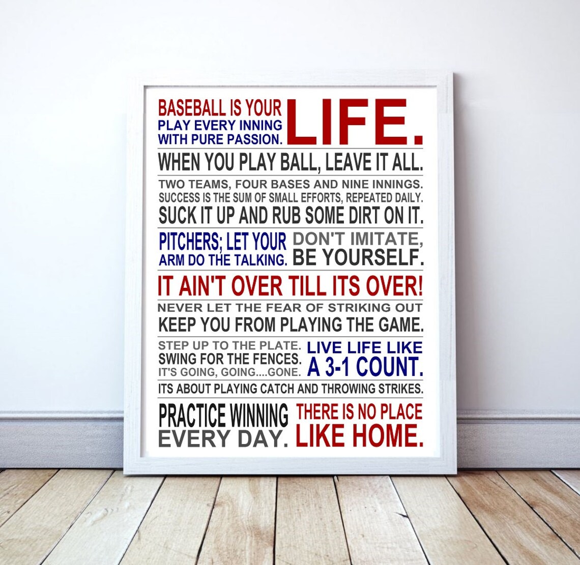Baseball is Your Life Baseball Poster Custom Print Boys - Etsy