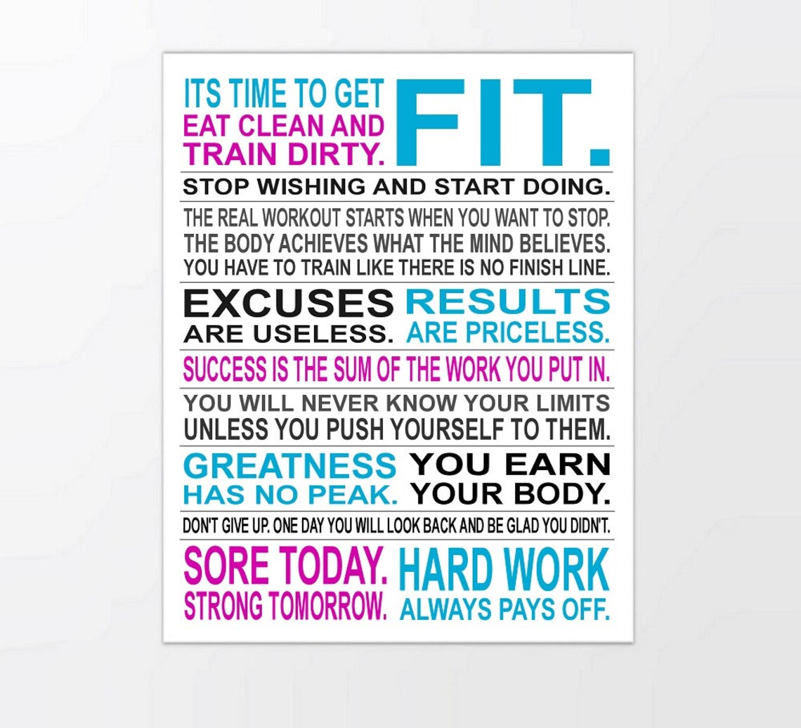 Get Fit Motivation - Custom Manifesto Poster Print - Etsy