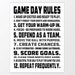 Game Day Rules - Custom Soccer Typography Poster Print | Unframed ...