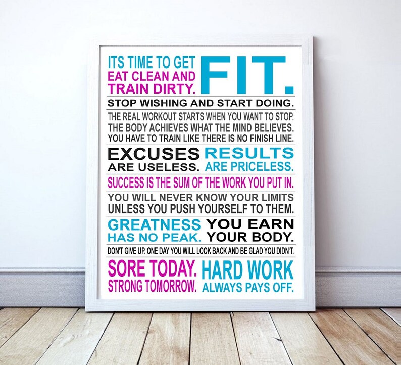 Get Fit Motivation - Custom Manifesto Poster Print - Etsy