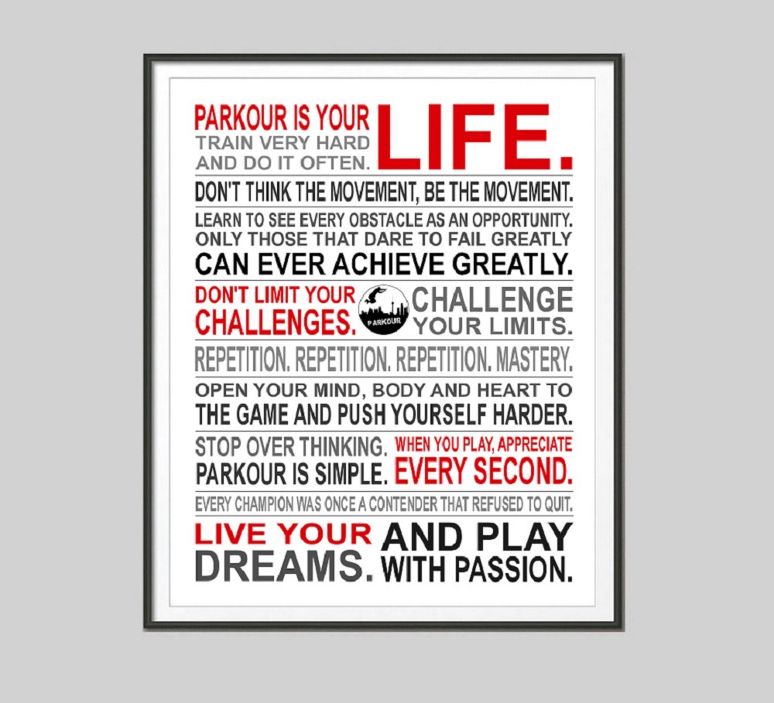 Parkour is Your Life Parkour Poster Print Parkour Art - Etsy