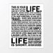 This is Your Life Motivational Manifesto Poster Unframed Typography ...