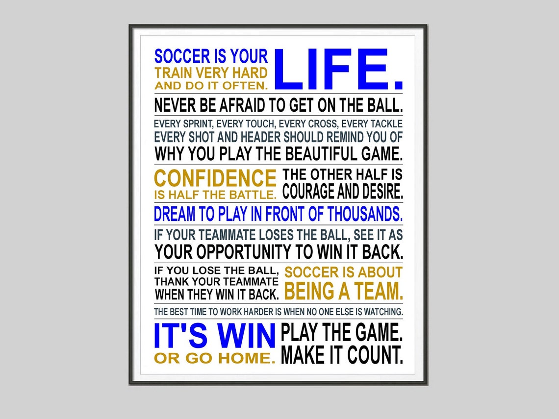 Soccer is Your Life - DIGITAL DOWNLOAD | Soccer Poster | Soccer Player ...