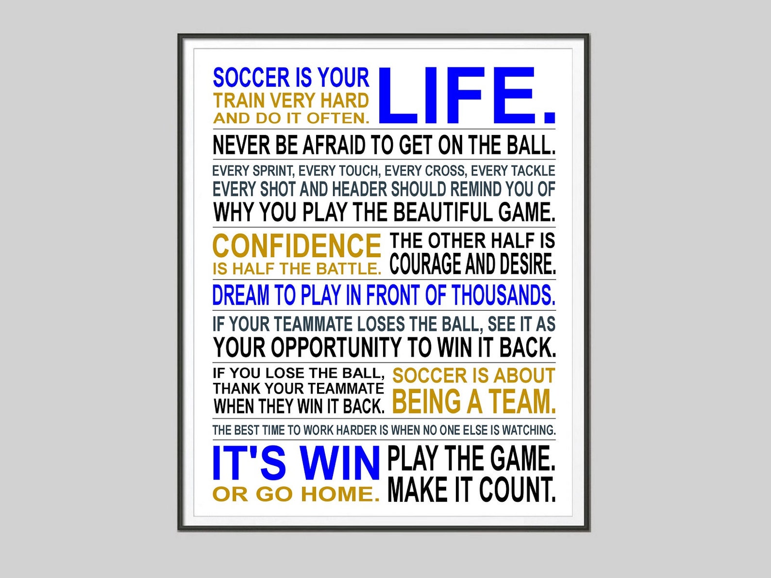 Soccer is Your Life DIGITAL DOWNLOAD Soccer Poster - Etsy