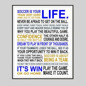 Soccer is Your Life - DIGITAL DOWNLOAD | Soccer Poster | Soccer Player ...