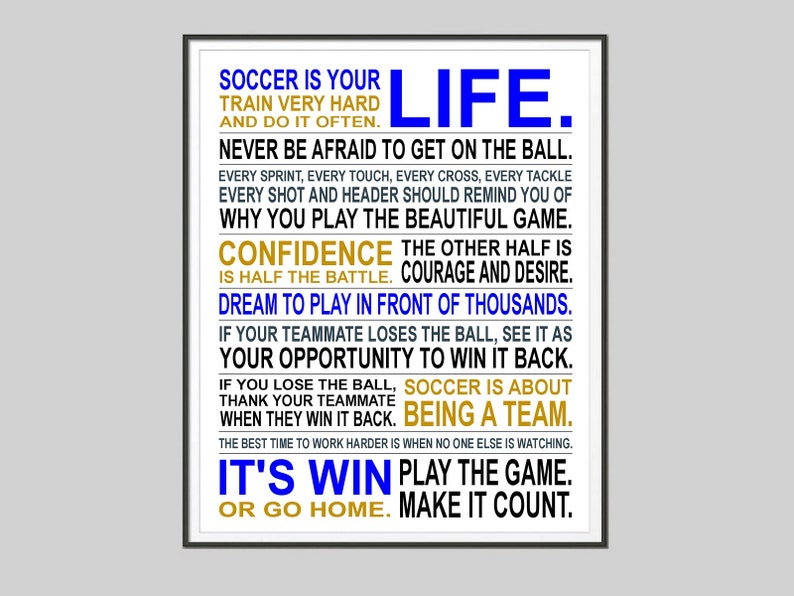 Soccer is Your Life - DIGITAL DOWNLOAD | Soccer Poster | Soccer Player ...