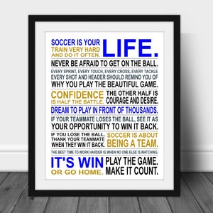Soccer is Your Life - DIGITAL DOWNLOAD | Soccer Poster | Soccer Player ...