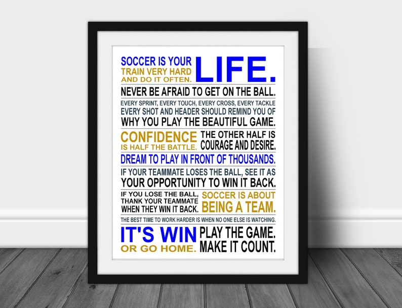 Soccer is Your Life - DIGITAL DOWNLOAD | Soccer Poster | Soccer Player ...