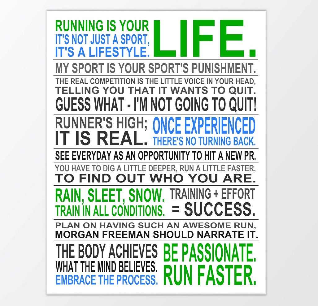 Running is Your Life - Custom Manifesto Poster Print for Runners ...