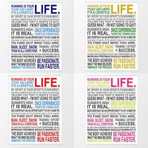 Running is Your Life - Custom Manifesto Poster Print for Runners ...