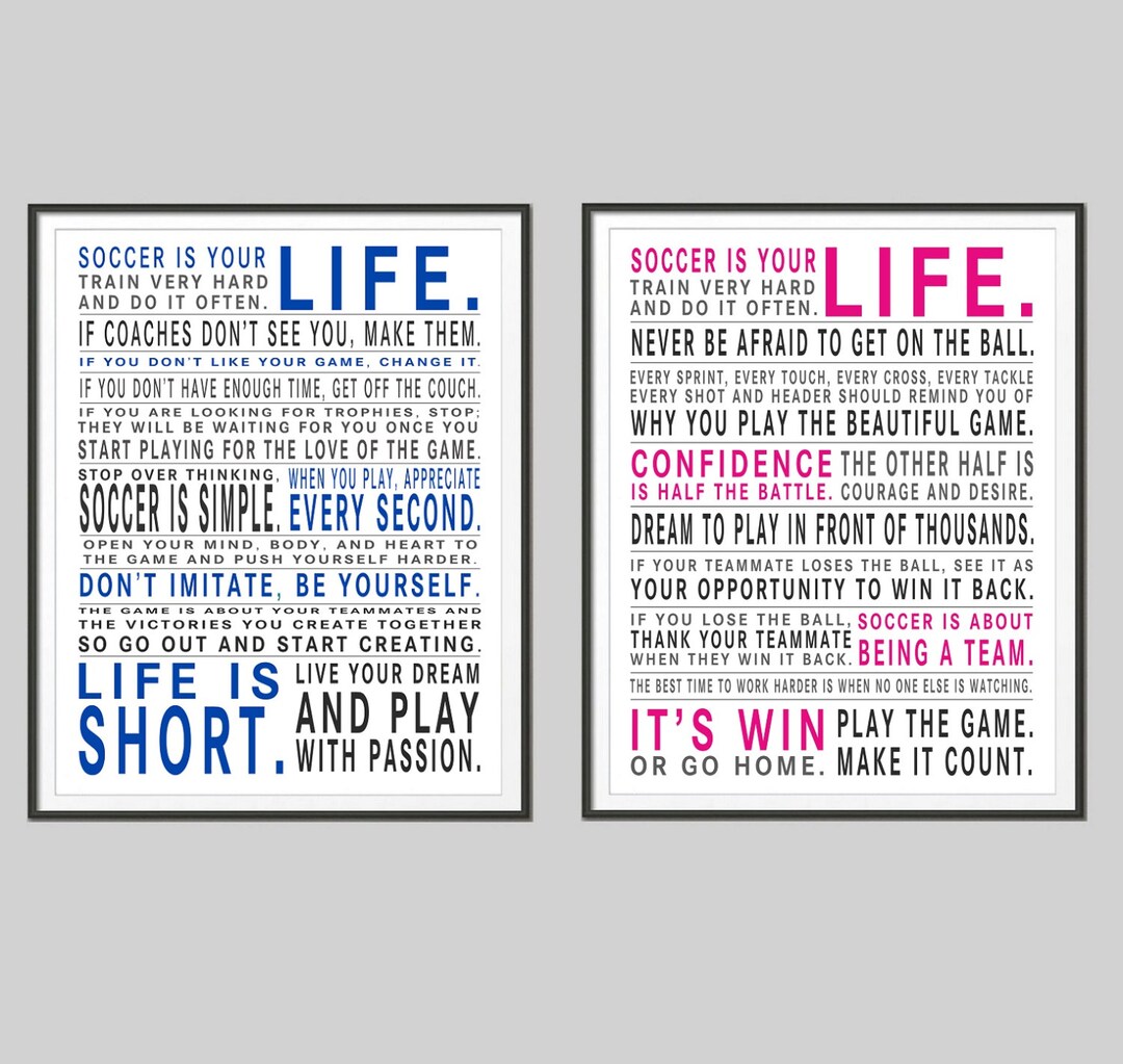 Soccer is Your Life - Original Manifesto Poster Print | Combo Pack, 2 ...