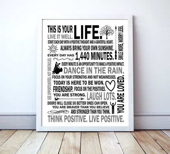 Positive Life Poster Motivational Manifesto Poster - Etsy