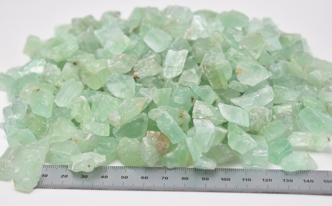 Raw Green Calcite Crystal // Natural Smooth Calcite Gemstone for ...
