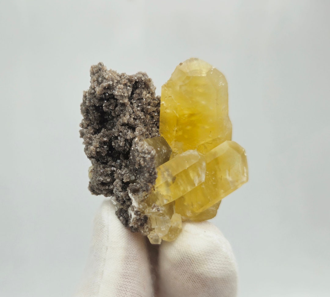 Yellow Calcite Crystal From Sweetwater Mine, Missouri, USA // Rare ...