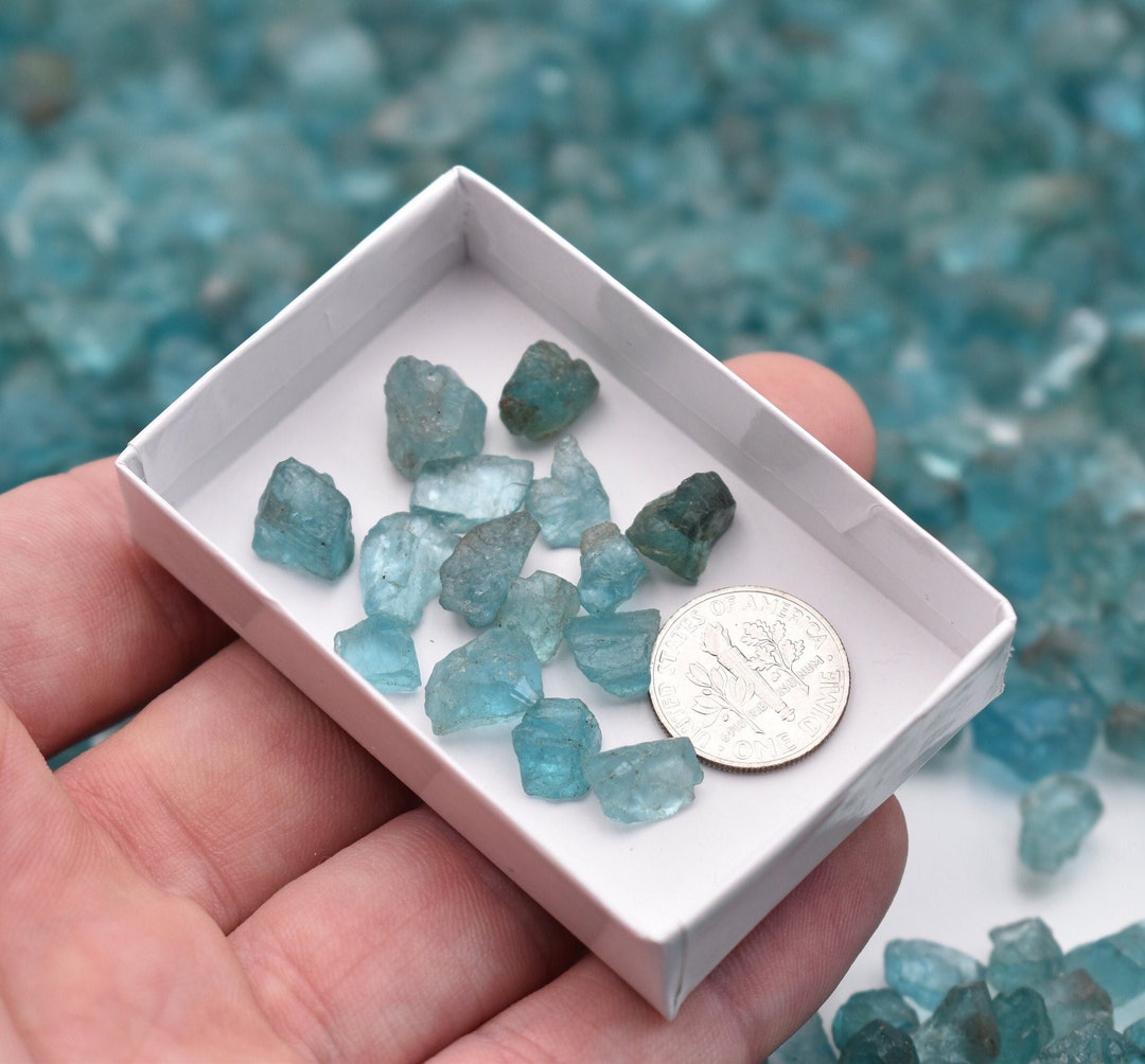 Blue Apatite Rough 10g LOT From Minas Gerais, Brazil // Natural Color ...
