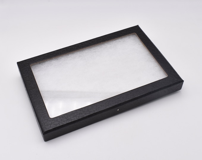 Riker Display Case // 10 X 7.5 X 0.75 // Black Tray Box for Gemstones ...