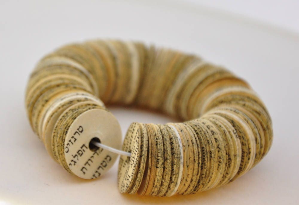 Book Paper Statement Bracelet Recycled Book Pages Bracelet. - Etsy