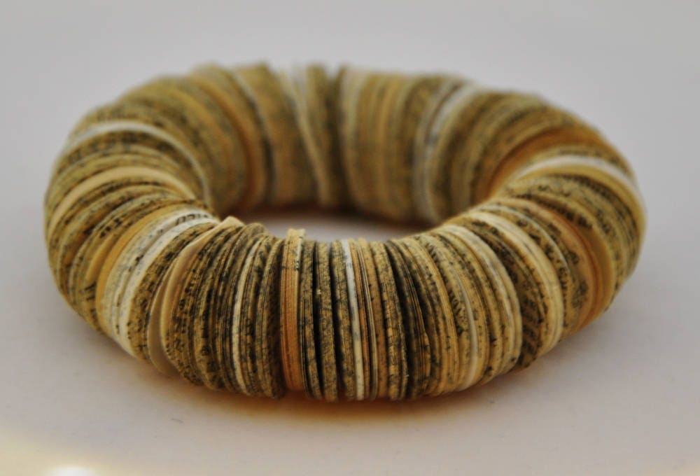 Book Paper Statement Bracelet Recycled Book Pages Bracelet. - Etsy