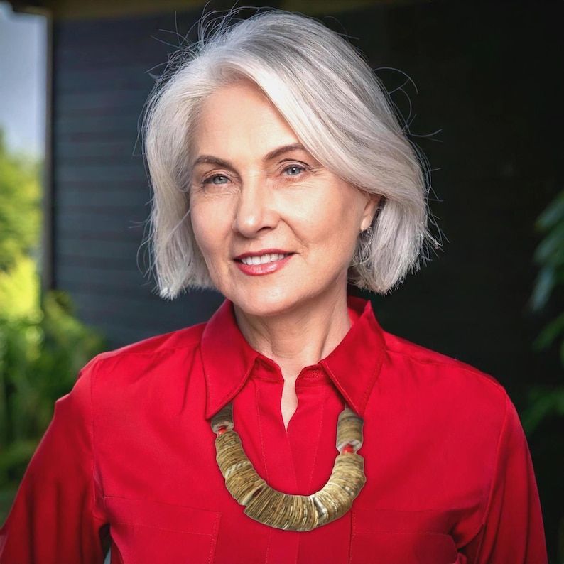 Desert Script – Tribal Book Paper Necklace With Red Accents. - Etsy