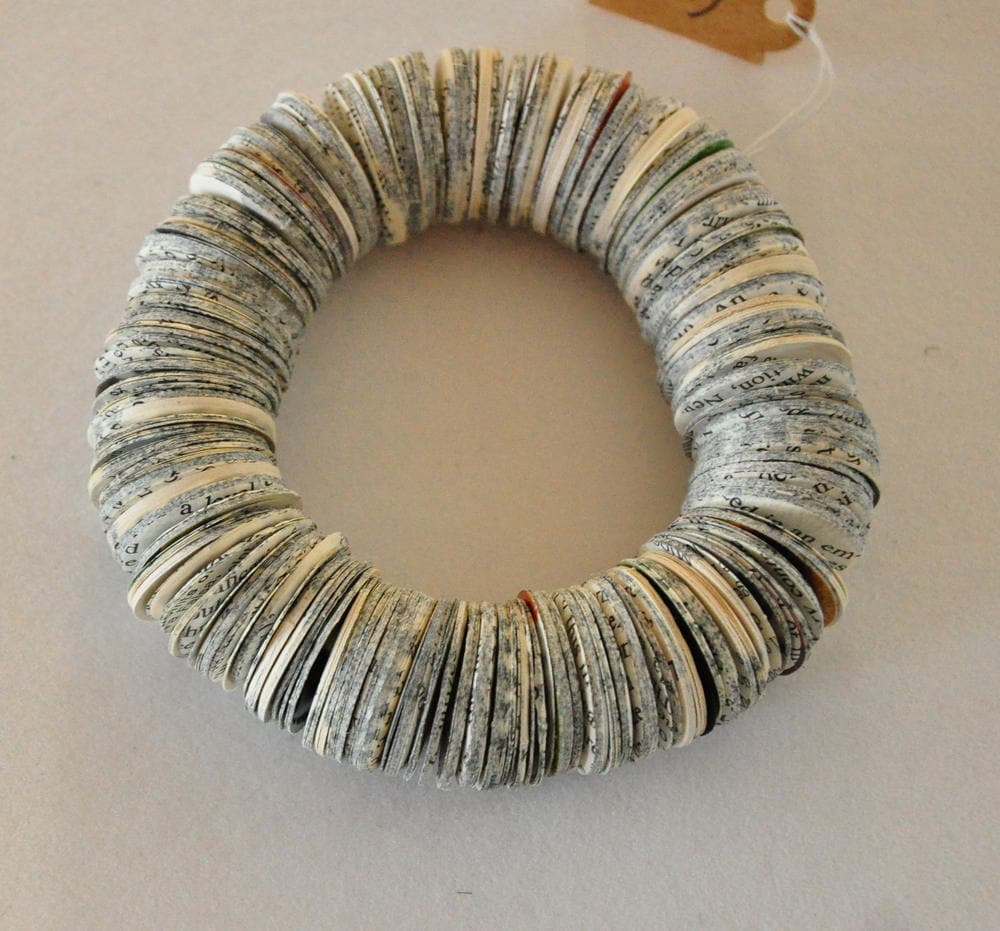 Book Paper Statement Bracelet Recycled Book Pages Bracelet. - Etsy