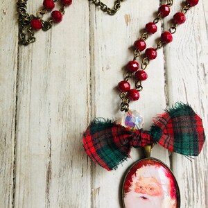 Vintage Santa Charm Necklace/christmas Jewelry/santa Necklace/santa ...
