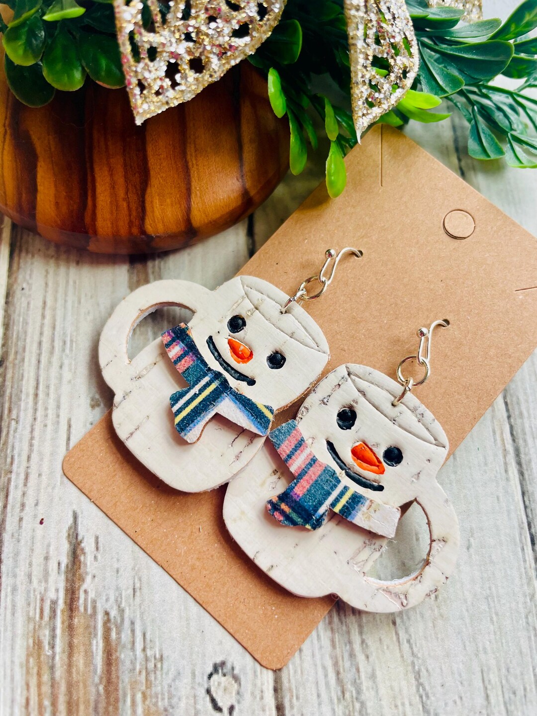 Snowman Coffee Cup Earrings /coffee Cup/snowman Coffee Cup/winter Fall ...