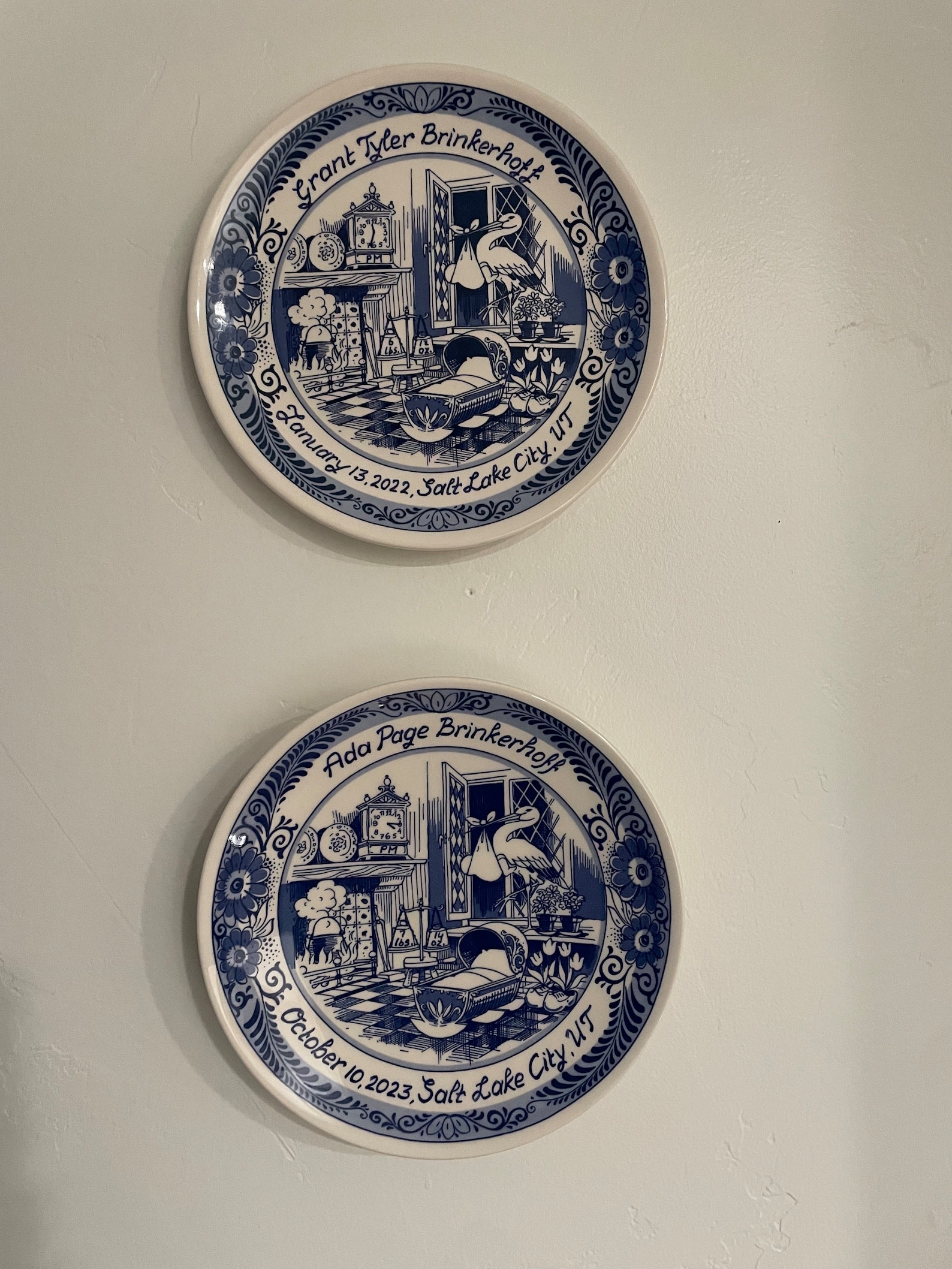 Personalized Delft Blue Birth Plate | Handcrafted Dutch Keepsake - Etsy