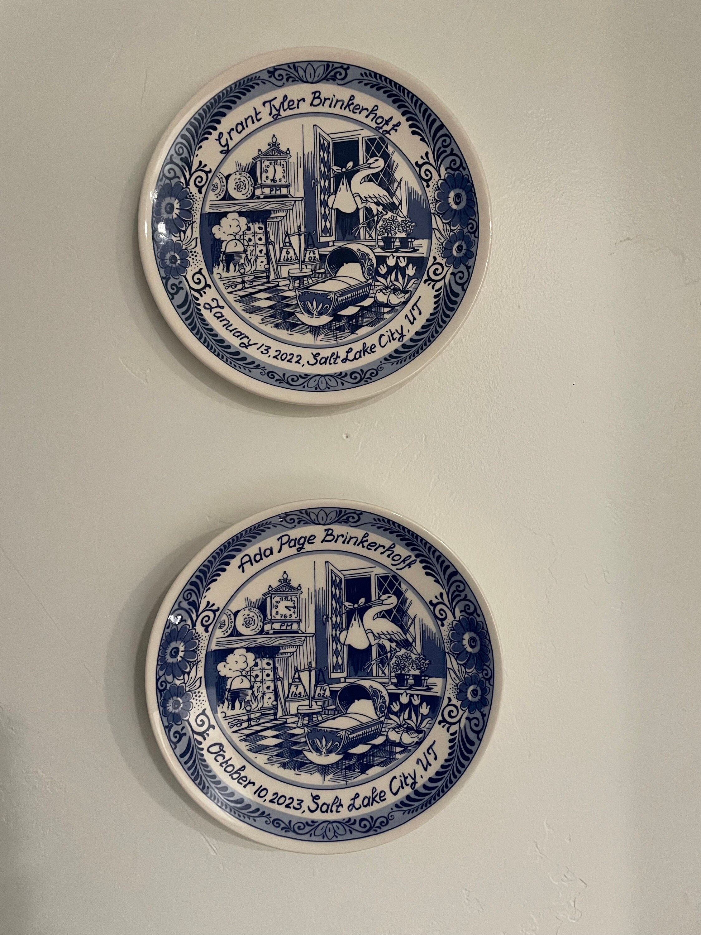 Personalized Delft Blue Birth Plate | Handcrafted Dutch Keepsake - Etsy