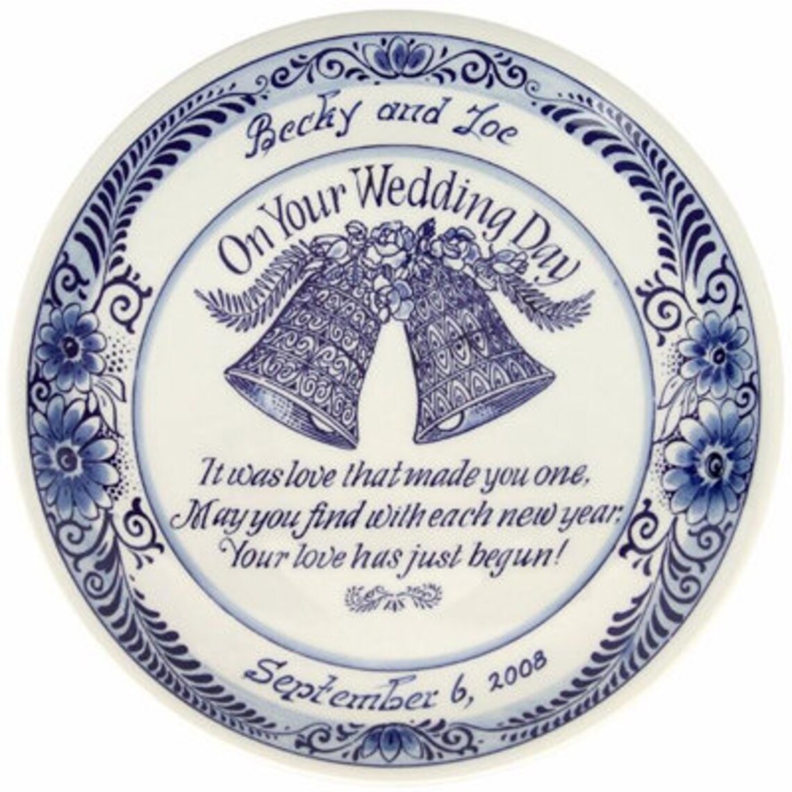 Personalized Delft Blue Wedding Plate | Dutch Keepsake - Etsy