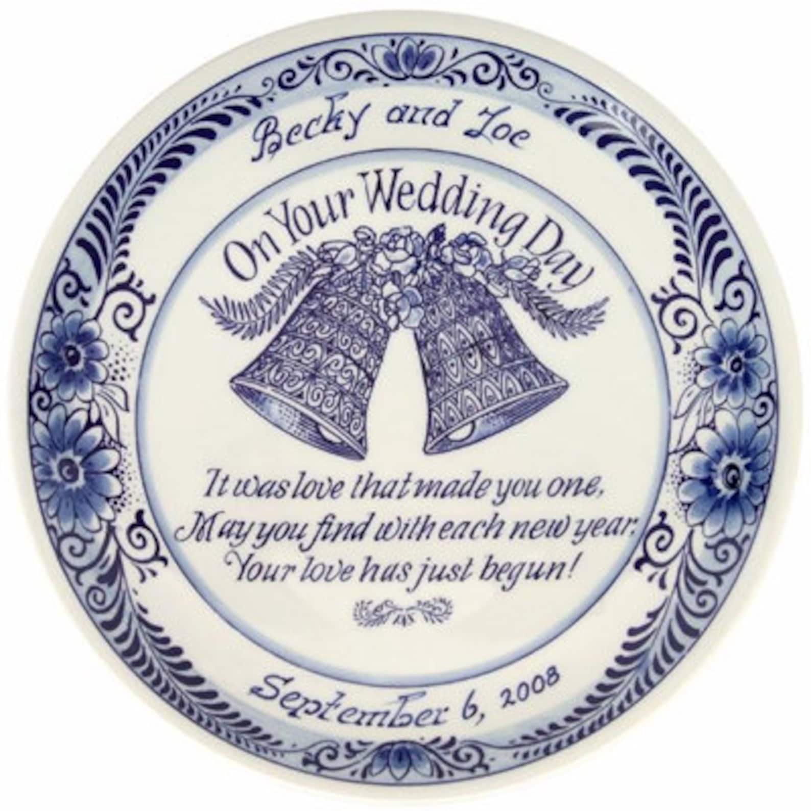 Personalized Delft Blue Wedding Plate | Dutch Keepsake - Etsy