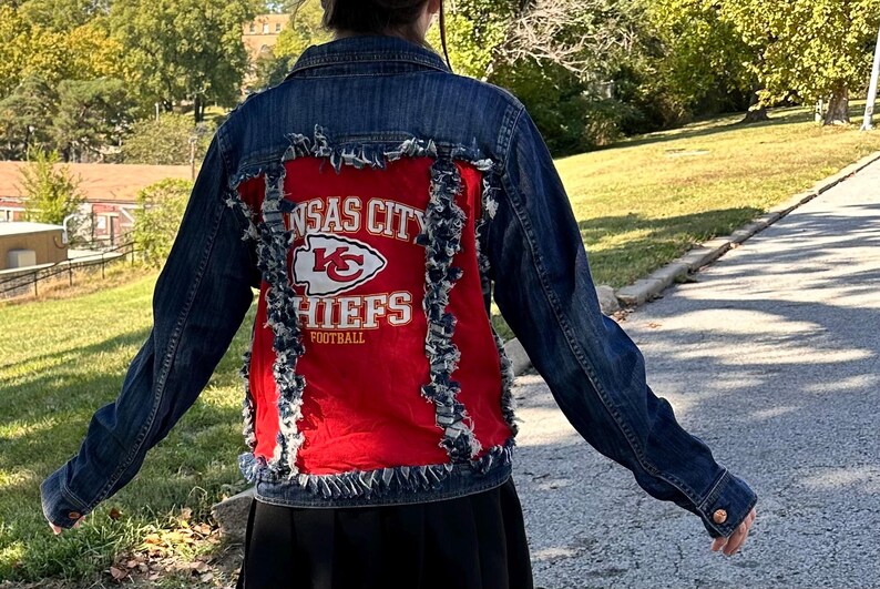 Kansas City Chiefs Denim Jacket - Etsy