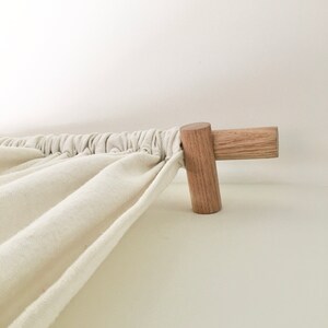 85" - 140” Solid Wood Curtain Rod Set, Solid Oak, Natural - Etsy