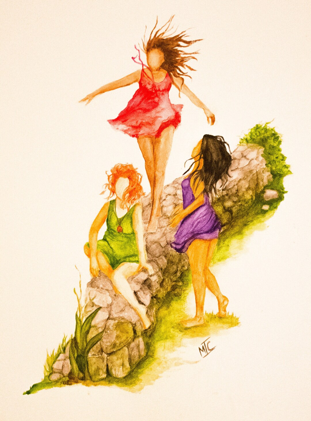 Down at the Witching Wall A4 Print of Original Watercolour Painting by ...