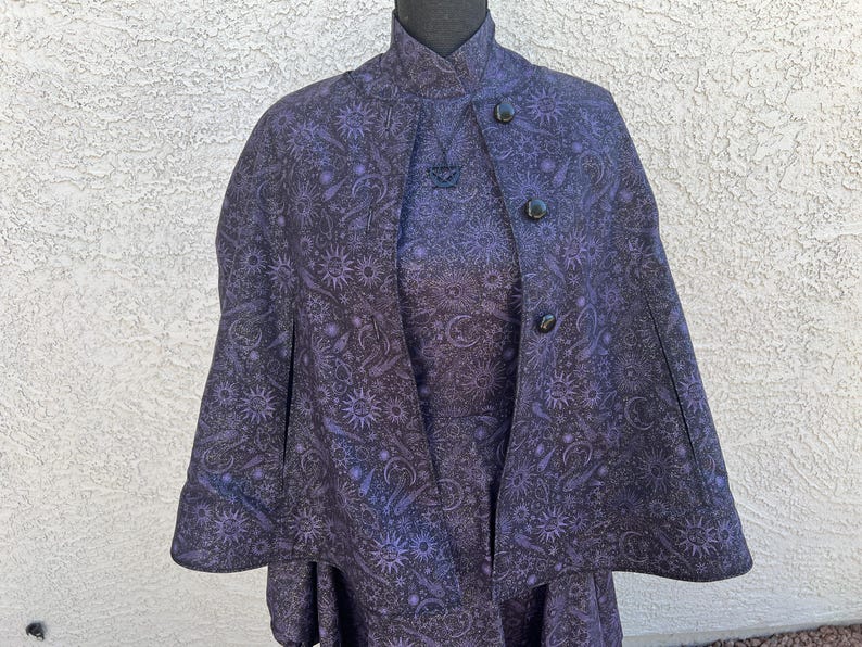 Stunning Classic Victorian Black With Purple Witch Dress and Matching Capelet S - Etsy