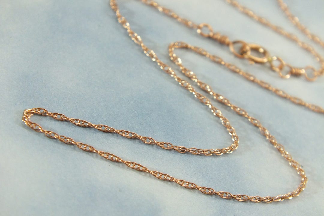 1.1mm Rope Chain 1636 Lengths 14K Solid Rose Gold - Etsy