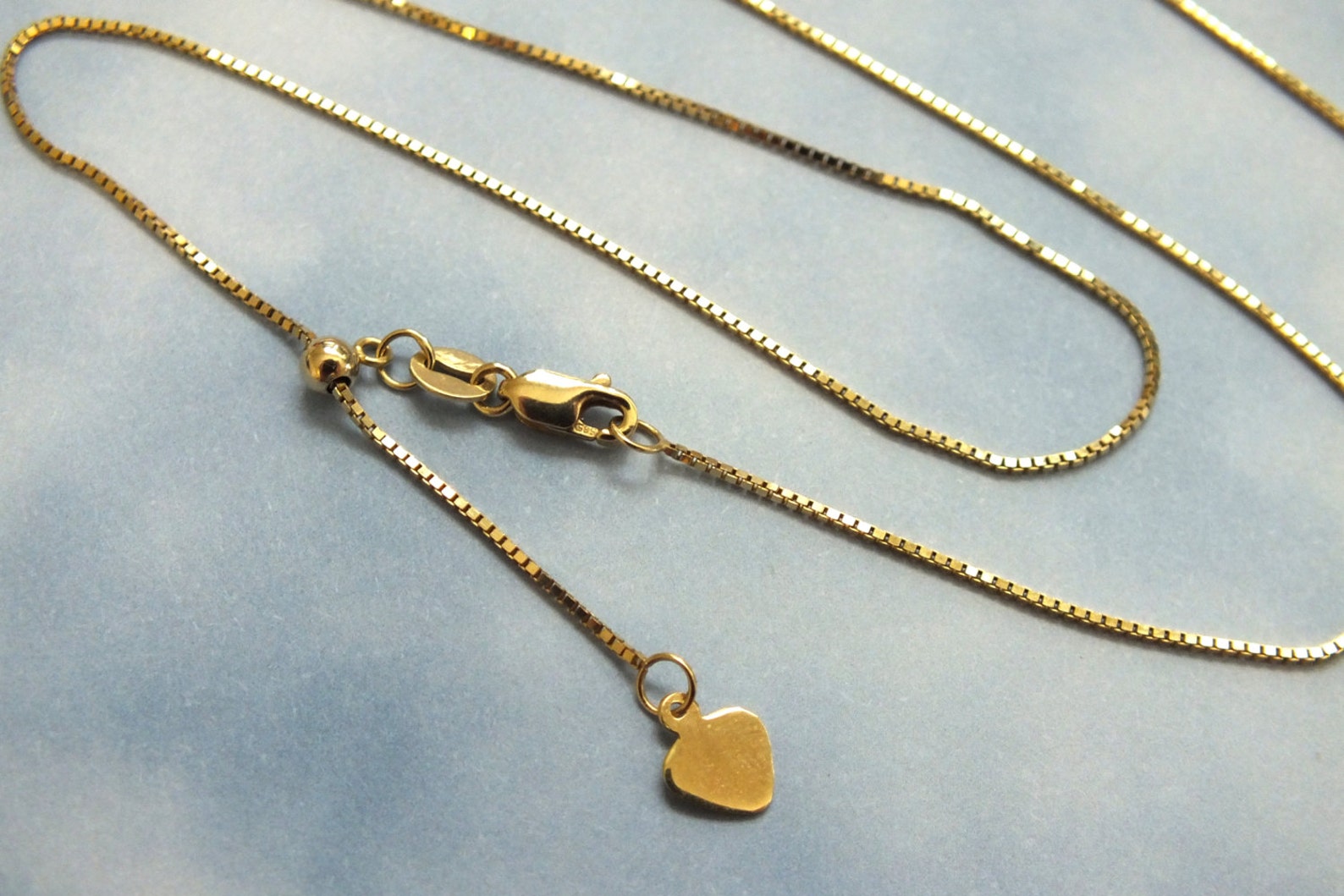 14k Solid Gold Box Chain 14k Custom Chain 22 - Etsy